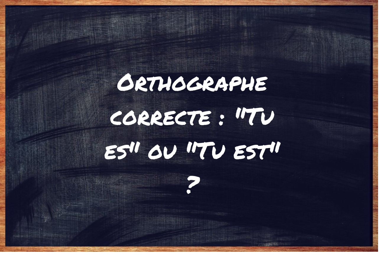 Orthographe correcte : "Tu es" ou "Tu est"