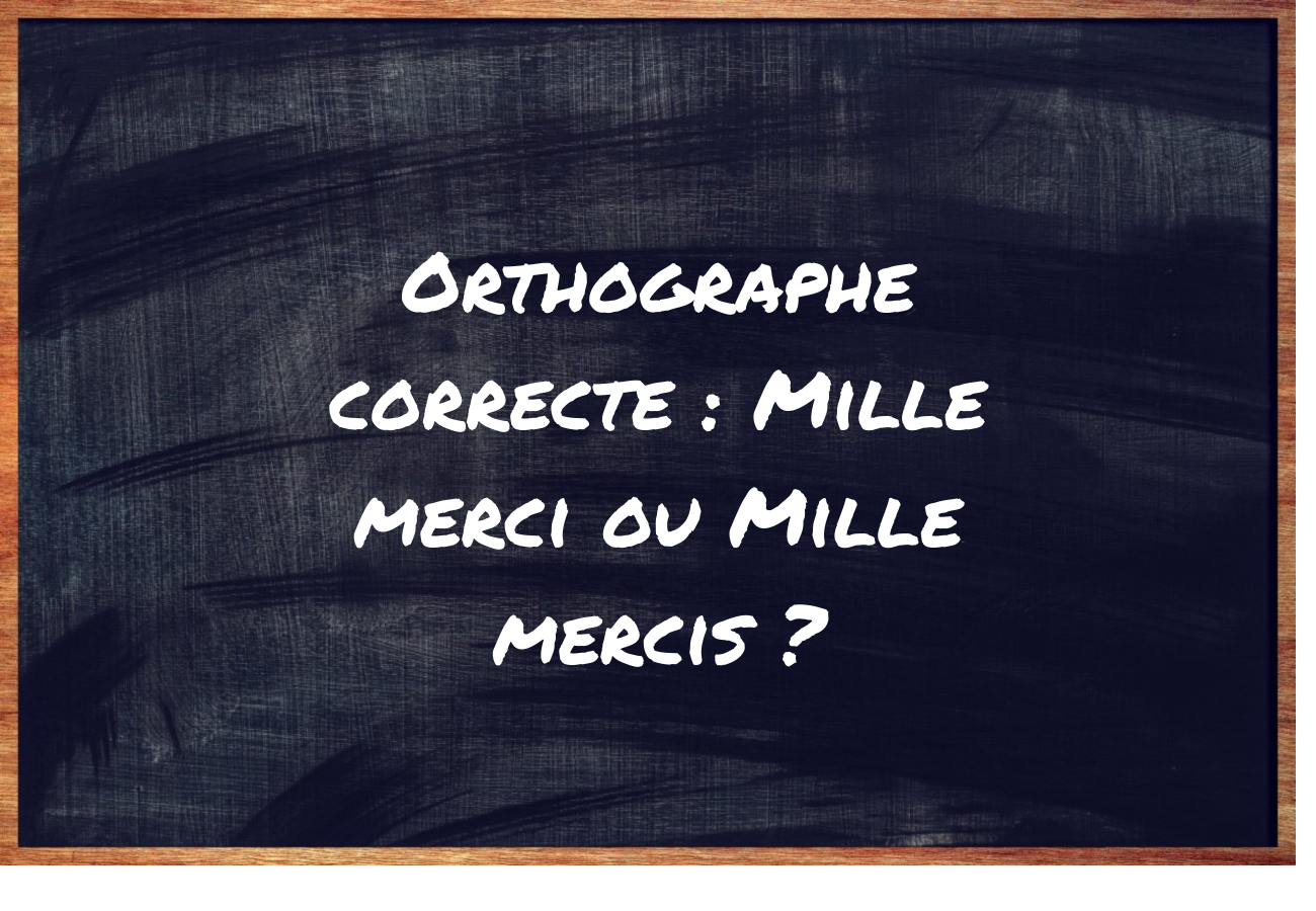 Orthographe correcte : Mille merci ou Mille mercis